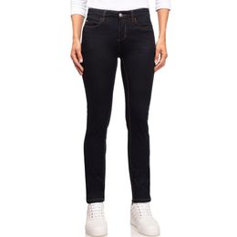 Slim-fit-Jeans WONDERJEANS "Classic-Slim" Gr. 38, Länge 30, blau (dark blue rinsed) Damen Jeans Röhrenjeans