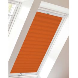 Dachfensterplissee SUNLINES "Young Style Crush" Plissees Gr. 121,5 cm, zweiseitig verschiebbar, 77,5 cm, orange (orange, weiß) Dachfensterplissees