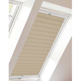 Dachfensterplissee SUNLINES "StartUp Style Crush" Plissees Gr. 136,1 cm, zweiseitig verschiebbar, 97,4 cm, beige (creme, weiß) Dachfensterplissees