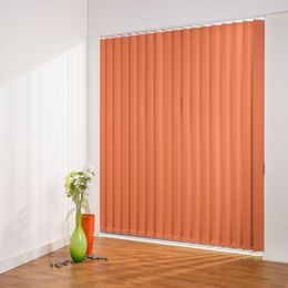 Lamellenvorhang Liedeco "Lamellenvorhang Vertikalanlage Verdunkelung - 127 mm Lamelle" Jalousien Gr. 250 cm, einseitig verschiebbar, 180 cm, orange (orange, weiß) Lamellen