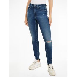 Skinny-fit-Jeans Calvin Klein Jeans "HIGH RISE SKINNY" Gr. 32, Länge 30, blau (denim dark) Damen Jeans Röhrenjeans