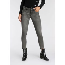 Skinny-fit-Jeans Arizona "mit Keileinsätzen" Gr. 42, N-Gr, grau (grey, used) Damen Jeans Röhrenjeans