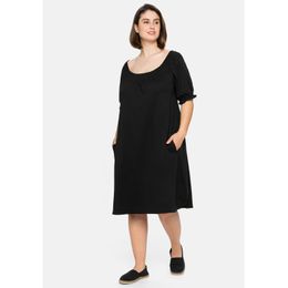 Jerseykleid sheego "Große Größen" Gr. 44, Normalgrößen, schwarz Damen Kleider Freizeitkleider