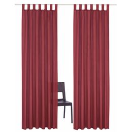 Vorhang Home Affaire "Parry" Gardinen Gr. 265 cm, Schlaufen, 140 cm, rot (bordeau) Schlaufen