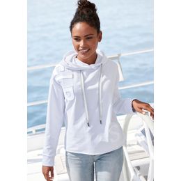 Kapuzensweatshirt ELBSAND "Elgin" Gr. M (38), weiß Damen Sweatshirts Bestseller