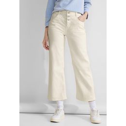 5-Pocket-Jeans Street One "DENIM CULOTTE" Gr. 33, Länge 28, weiß (soft ecru washed) Damen Jeans 5-Pocket-Jeans