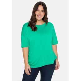 T-Shirt sheego "Große Größen" Gr. 56/58, grün (blattgrün) Damen Shirts Jersey