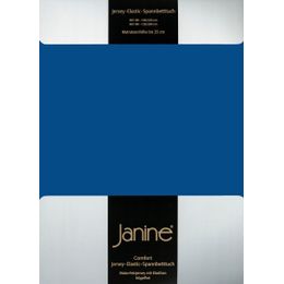 Spannbettlaken Janine "ELASTIC 5002" Laken Gr. B/L: 180-200 cm x 200-220 cm 1 St., Jersey-Elasthan, 35 cm, 180 x 200 cm-190 x 200 cm-200 x 200 cm, blau (royalblau) Spannbettlaken