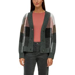 Strickjacke s.Oliver Gr. 38, grau (grey, black) Damen Strickjacken kurze