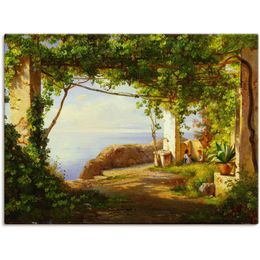 Wandbild Artland "Sorrento. 1875" Bilder Gr. B/H: 80 cm x 60 cm, Leinwandbild Garten, 1 St., grün Kunstdrucke