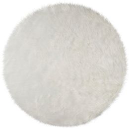 Hochflor-Teppich FLAIR RUGS "Sheepskin" Teppiche Gr. Ø 120 cm, 60 mm, 1 St., beige (creme) Esszimmerteppiche