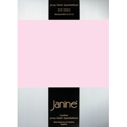 Spannbettlaken Janine "ELASTIC 5002" Laken Gr. B/L: 180-200 cm x 200-220 cm 1 St., Jersey-Elasthan, 35 cm, 180 x 200 cm-190 x 200 cm-200 x 200 cm, rosa (zartrosa) Spannbettlaken