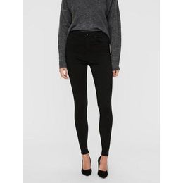 Véro Moda High-waist-Jeans VERO MODA "VMSOPHIA" Gr. XL, Länge 34, schwarz (black) Damen Jeans Röhrenjeans