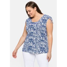 Tanktop sheego by Joe Browns "Große Größen" Gr. 40, blau (blau, weiß) Damen Tops Tanktops