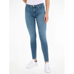 Skinny-fit-Jeans Tommy Hilfiger "TH FLEX COMO SKINNY RW GYA" Gr. 31, Länge 30, blau (mel) Damen Jeans Röhrenjeans