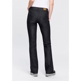 Bootcut-Jeans Arizona "Shaping" Gr. 18, K + L Gr, schwarz (black, washed) Damen Jeans Bootcut