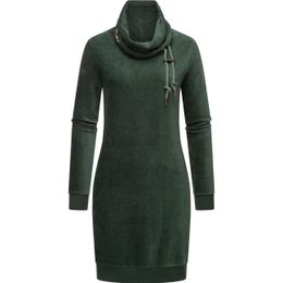 Sweatkleid Ragwear "Chloe Velvet" Gr. L (40), Normalgrößen, grün (apfelgrün) Damen Kleider Langarm