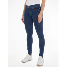 Skinny-fit-Jeans Tommy Jeans Gr. 34, Länge 32, blau (dark denim) Damen Jeans Röhrenjeans