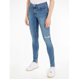 Skinny-fit-Jeans Tommy Jeans "Nora" Gr. 28, Länge 32, blau (farbe light denim3) Damen Jeans Röhrenjeans