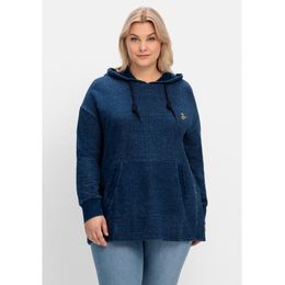 Kapuzensweatshirt sheego "Große Größen" Gr. 48/50, blau (dark blue denim) Damen Sweatshirts
