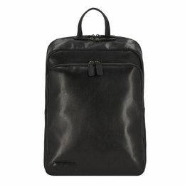 Plevier Rock Opal Rucksack Leder 43 cm Laptopfach schwarz