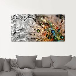 Glasbild Artland "Farbenfrohe Natur" Bilder Gr. B/H: 125 cm x 50 cm, Blumen, 1 St., bunt Glasbilder