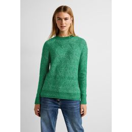 Stehkragenpullover Cecil Gr. L (42), grün (bright green melange) Damen Pullover Rollkragenpullover