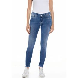 5-Pocket-Jeans Replay "NEW LUZ" Gr. 28, Länge 30, blau (medium blue 929) Damen Jeans Röhrenjeans