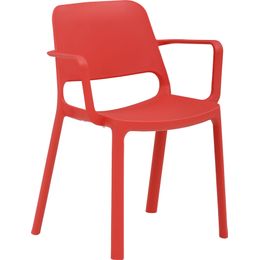 mayer Sitzmöbel Stapelstuhl MAYER SITZMÖBEL "Stapelstuhl myNUKE" Stühle Gr. B/H/T: 55 cm x 82 cm x 54,5 cm, Himbeerrot + Polypropylen, rot (himbeerrot, himbeerrot) Stapelstühle