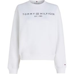 Sweatshirt Tommy Hilfiger Curve "CRV MDRN REG CORP LOGO SWTSHRT" Gr. 52, weiß Damen Sweatshirts