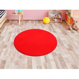 Kinderteppich PRIMAFLOR-IDEEN IN TEXTIL "SITZKREIS" Teppiche Gr. Ø 200 cm, 5 mm, 1 St., rot Kinder Kinderzimmerteppiche