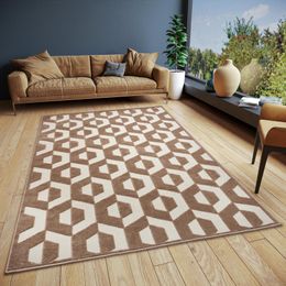 Teppich Hanse Home "Hexa" Teppiche Gr. B/L: 160 cm x 235 cm, 12 mm, 1 St., braun (creme,braun) Esszimmerteppiche