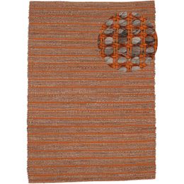 Teppich CarpetFine "Lara" Teppiche Gr. B/L: 160 cm x 230 cm, 6 mm, 1 St., orange Baumwollteppiche