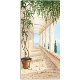 Wandbild Artland "Capri" Bilder Gr. B/H: 75 cm x 150 cm, Alu-Dibond-Druck Gebäude, 1 St., beige (naturfarben) Kunstdrucke