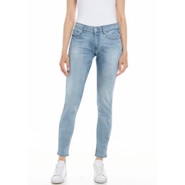 5-Pocket-Jeans Replay "NEW LUZ" Gr. 28, Länge 32, blau (light blue c42) Damen Jeans Röhrenjeans