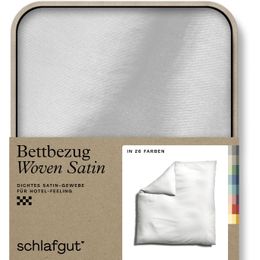 Bettbezug Schlafgut "Woven Satin" Bettbezüge Gr. B/L: 240 cm x 220 cm, weiß (full, white) Mako-Satin-Bettwäsche