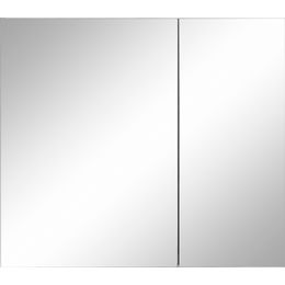 Spiegelschrank Home Affaire "Wisla" Schränke Gr. B/H/T: 80 cm x 70 cm x 15 cm, 2 St., grau (anthrazit, weiß) Bad-Spiegelschränke