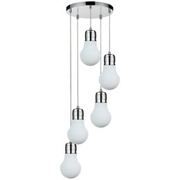 Spot-Light Pendelleuchte SPOT LIGHT "Bulb" Lampen Gr. 5 flammig, Ø 15,00 cm Höhe: 110,00 cm, silberfarben Pendelleuchten und Hängeleuchten
