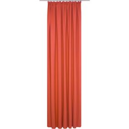 Vorhang WIRTH "WIRTHNatur" Gardinen Gr. 365 cm, Kräuselband, 132 cm, rot Kräuselband