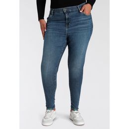 LEVI'S® PLUS Skinny-fit-Jeans LEVI'S PLUS "720 High-Rise" Gr. 14 (44), Länge 34, blau (medium indigo worn in) Damen Jeans Röhrenjeans