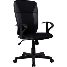 Bürostuhl Inosign "Schreibtischstuhl" Stühle Gr. B/H/T: 61,5 cm x 95,5 cm x 62 cm, Kunstleder-Netzstoff, schwarz (schwarz, schwarz) Drehstühle