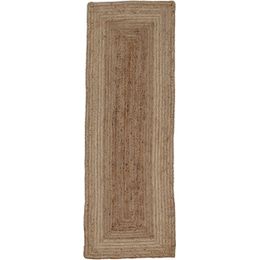 Teppich CarpetFine "Nele Juteteppich Naturfaser" Teppiche Gr. B/L: 80 cm x 500 cm, 6 mm, 1 St., beige (natur) Esszimmerteppiche