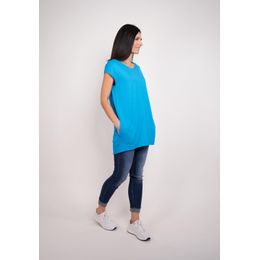 Longshirt Seidel Moden Gr. 50, blau (türkis) Damen Shirts Jersey