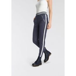 Jogger Pants AJC Gr. 36, N-Gr, blau (marine gestreift (hose aus nachhaltigem material)) Damen Hosen Joggpants Track Pants