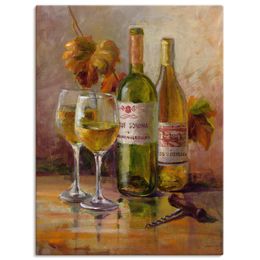 Wandbild Artland "Offener Wein II" Bilder Gr. B/H: 60 cm x 80 cm, Leinwandbild Getränke Hochformat, 1 St., braun Kunstdrucke