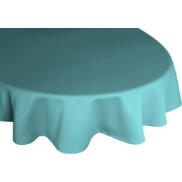 Tischdecke WIRTH "NEWBURY" Tischdecken Gr. B/L: 130 cm x 190 cm, oval, blau (türkis) Tischdecken