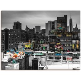 Wandbild Artland "Graffiti in New York" Bilder Gr. B/H: 80 cm x 60 cm, Leinwandbild Amerika, 1 St., schwarz Kunstdrucke