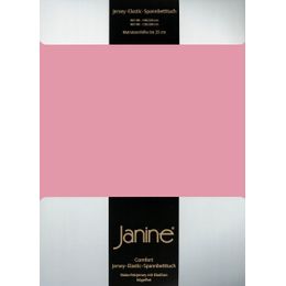 Spannbettlaken Janine "ELASTIC 5002" Laken Gr. B/L: 180-200 cm x 200-220 cm 1 St., Jersey-Elasthan, 35 cm, 180 x 200 cm-190 x 200 cm-200 x 200 cm, rosa (altrosé) Spannbettlaken