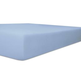 Spannbettlaken kneer "Exclusive-Stretch" Laken Gr. B/L: 180-200 cm x 200-220 cm 1 St., Jersey-Elasthan, 40 cm, 180-200 x 200-220 cm, blau (eisblau) Spannbettlaken optimaler Sitz