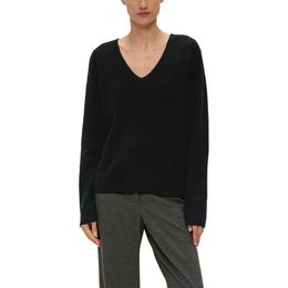 Strickpullover s.Oliver BLACK LABEL Gr. 36, grau (grey, black) Damen Pullover V-Pullover